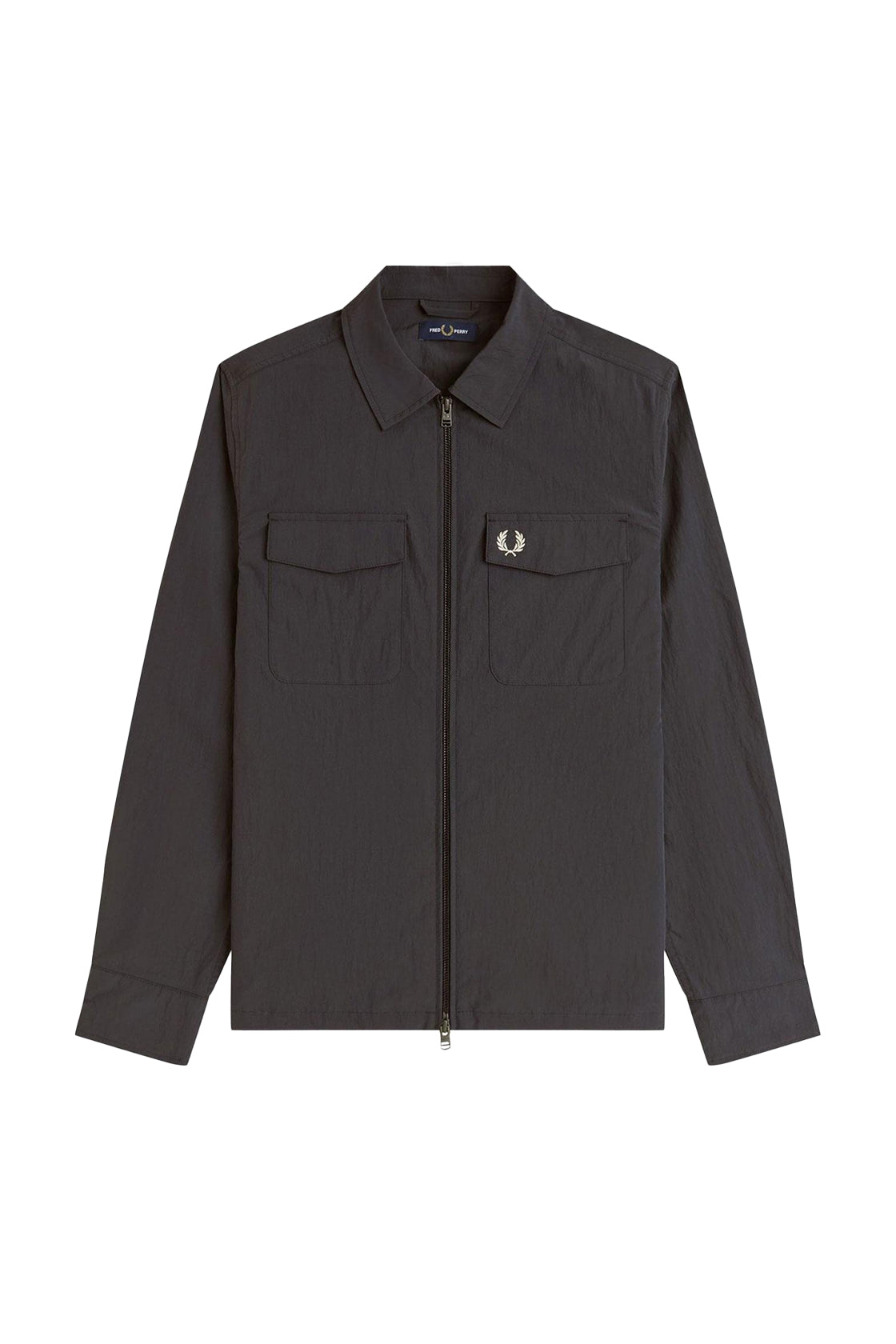 Fred Perry Zip Thru Overshirt Anchor Grey – routleys.com.au